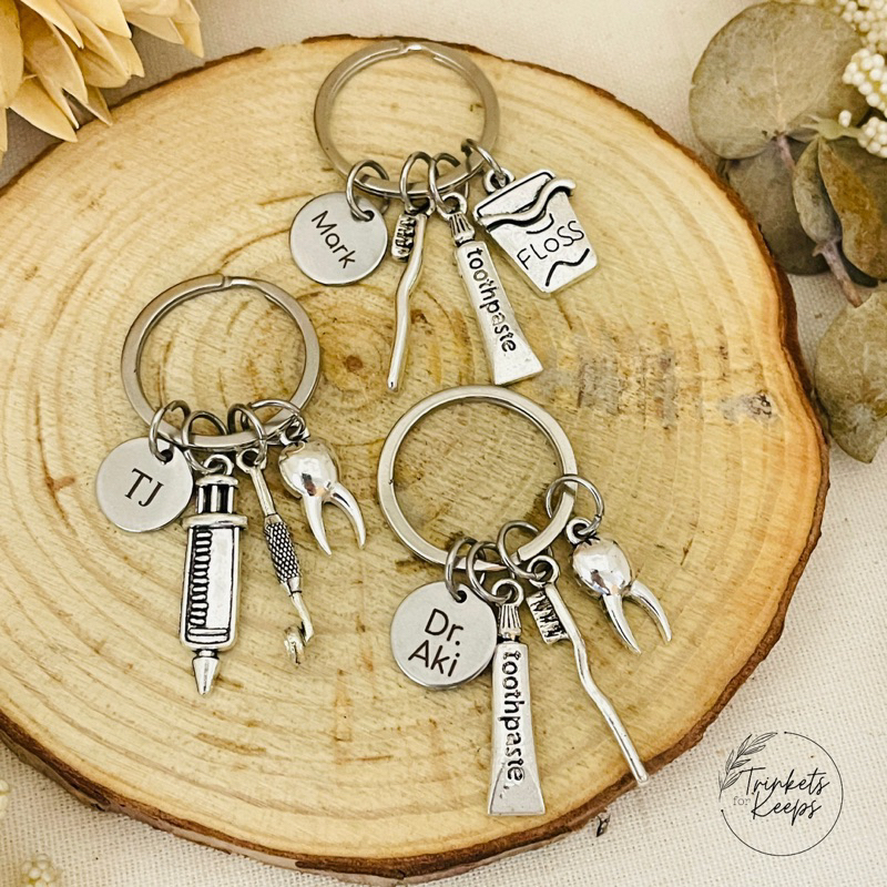 Dentist Keychain Toothbrush Laser Engraved Personalized | Shopee ...