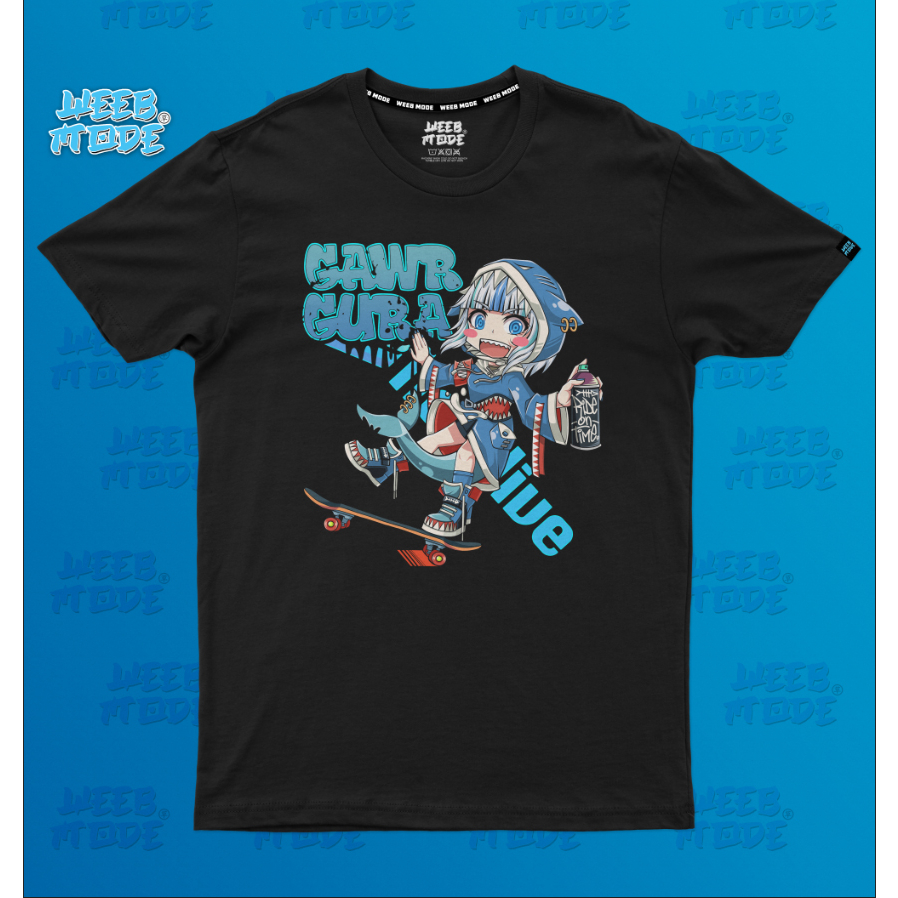 Gawr Gura Hololive EN VTUBER Smug Skater Gooba Cotton Shirt Weeb Mode ...