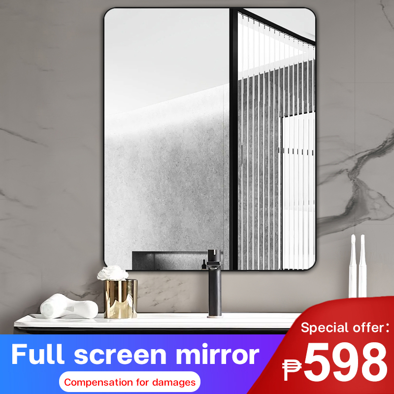 Bathroom mirror Rectangular mirror in the wall Perforated free toilet ...