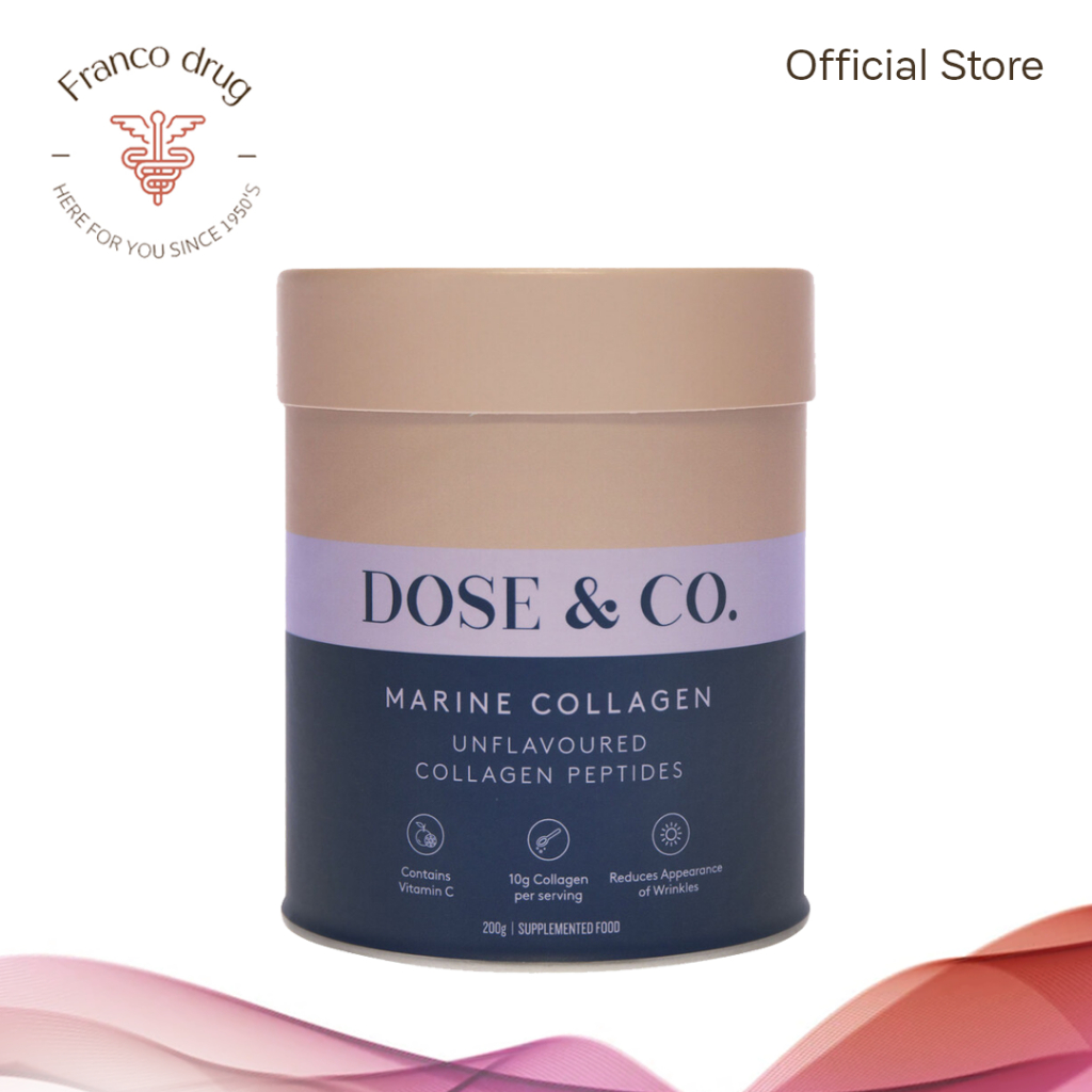Dose & Co. Collagen Peptides Unflavored 200g & Collagen Creamer Caramel ...
