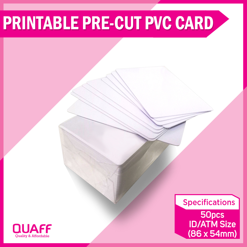 Printable PVC Pre-Cut Cards for Direct ID Printing (50pcs per pack ...