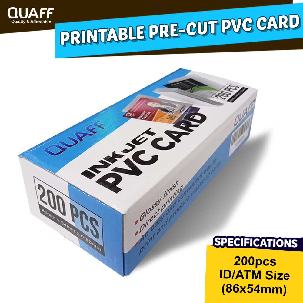 QUAFF Printable PVC Pre-Cut Cards for Direct Printing Using Dye Ink ...