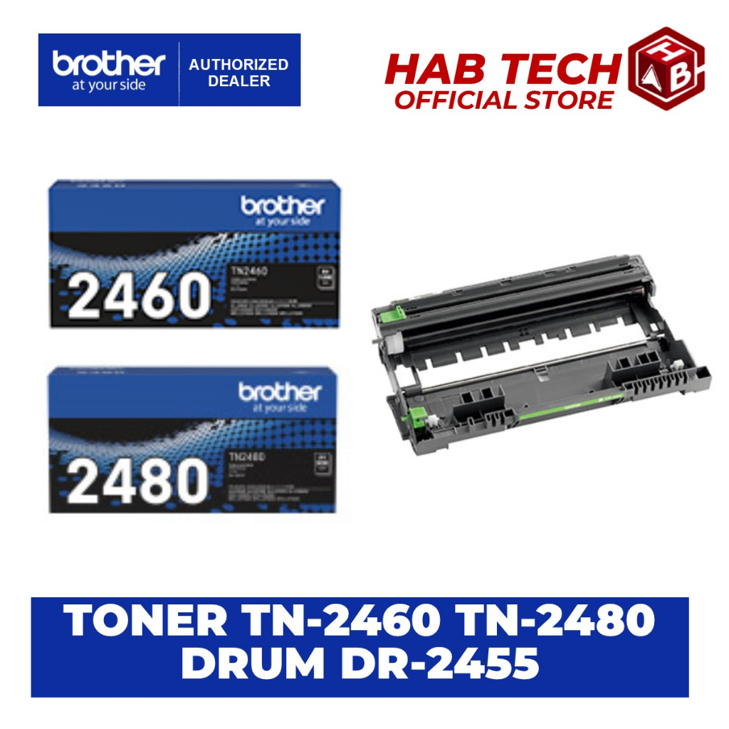 Original Brother Toner TN-2460 TN-2480 Drum DR-2455 TN2460 TN2480 ...