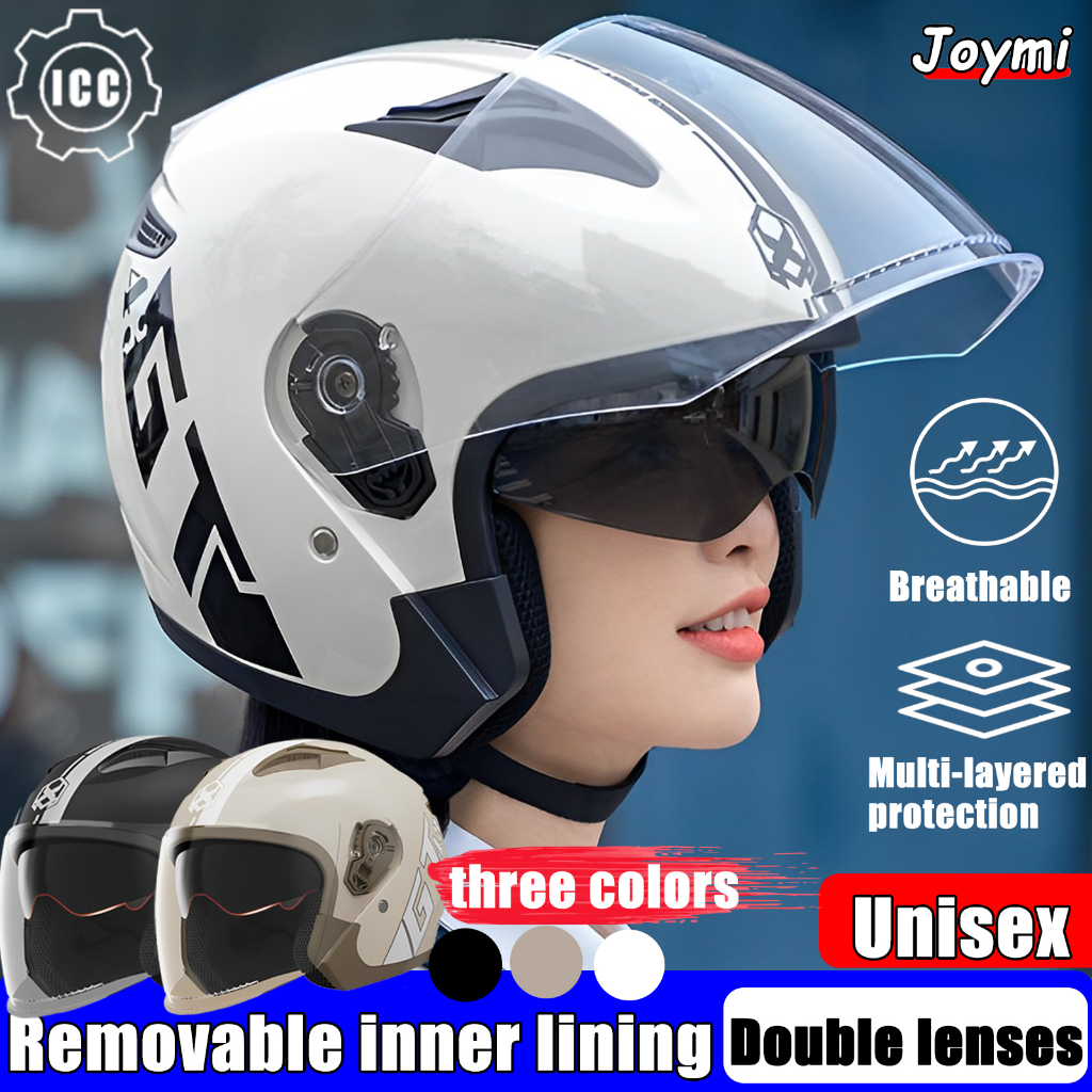 Motorcycle Half Face Helmet Helmet Full Face For Men And Women Double ...