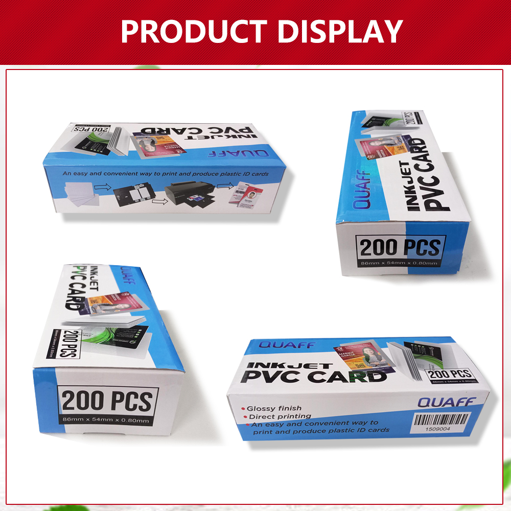 Quaff Printable PVC Pre-Cut Cards for Direct ID Printing (50pcs per ...