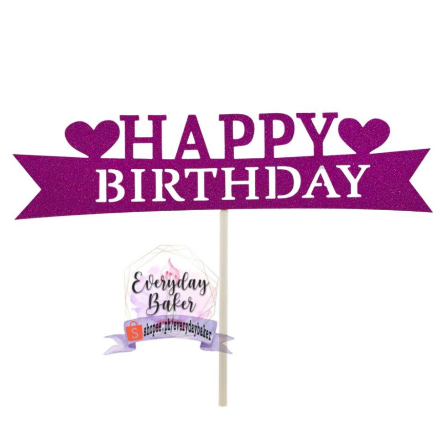 EVERYDAY BAKER - Happy Birthday Stick - Cake Topper (1pc) | Shopee ...