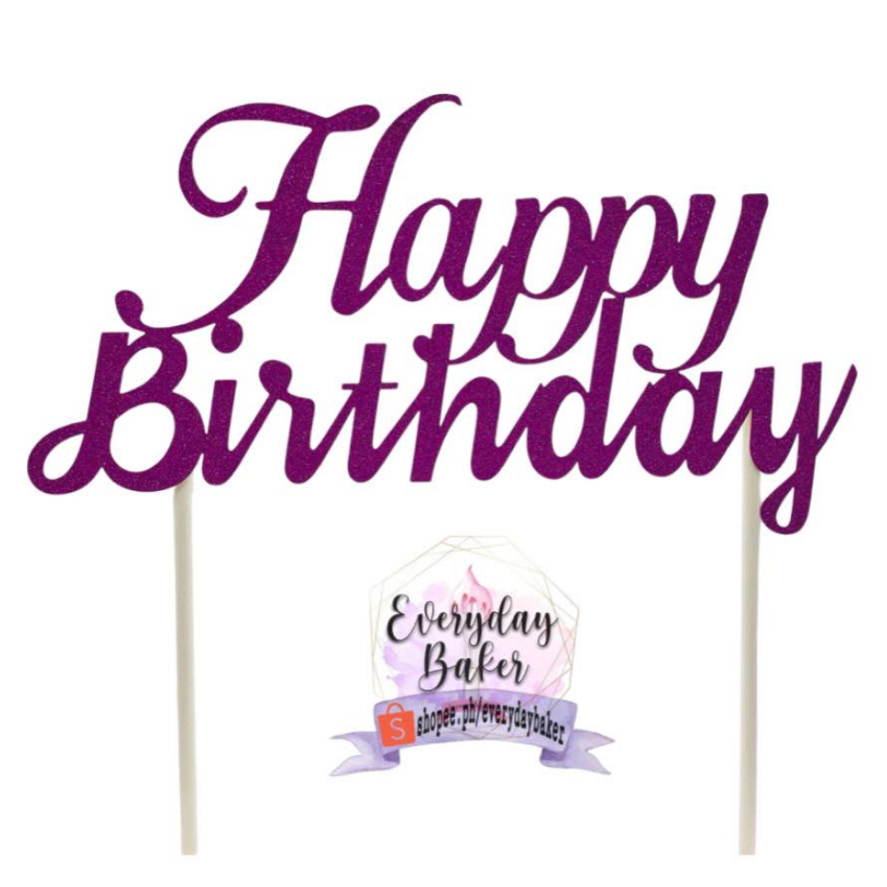 EVERYDAY BAKER - Happy Birthday Stick - Cake Topper (1pc) | Shopee ...