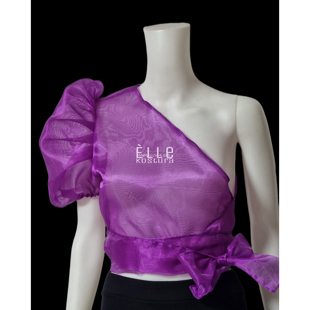 Filipiniana One Sided Overlap Top | Shopee Philippines