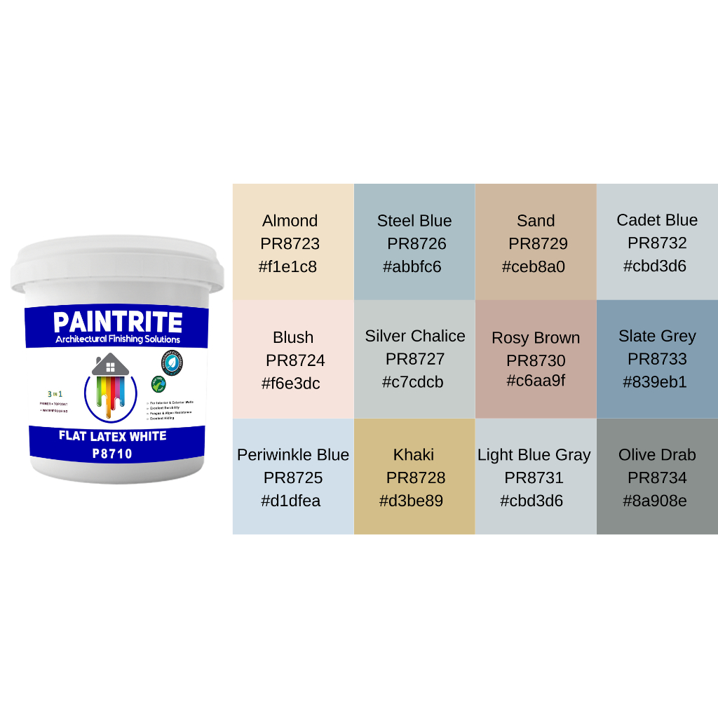 Paintrite Flat Latex Paints 16Liter Color Palette #3 | Shopee Philippines