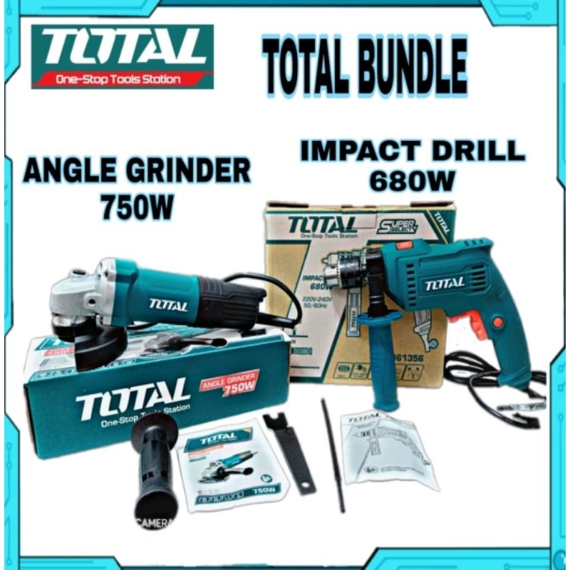 TOTAL Angle Grinder 710W /Impact Drill 680W Original AUthentic | Shopee ...