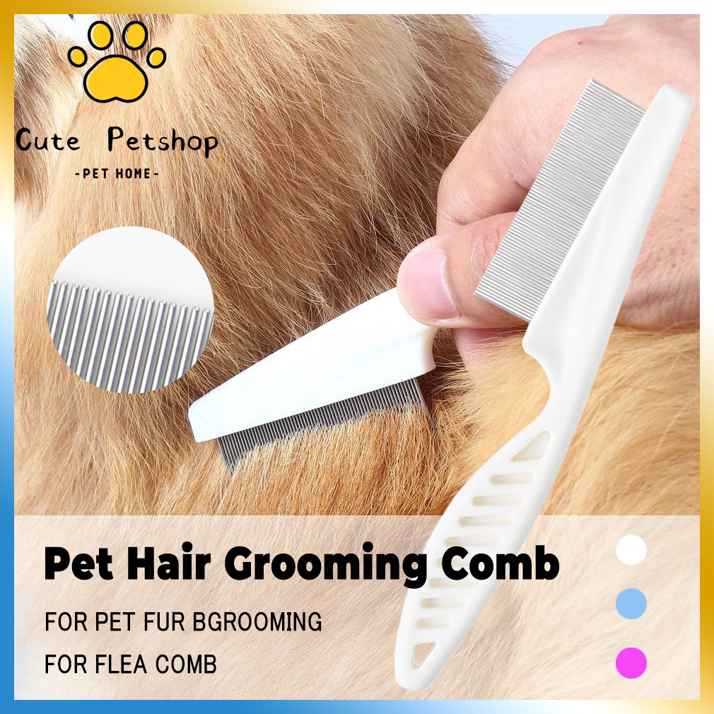 Pet Dog Comb Brush Dog Cat Flea Comb Stainless Steel Needle Comb Fur Comb Dog Hair Comb | Shopee ...