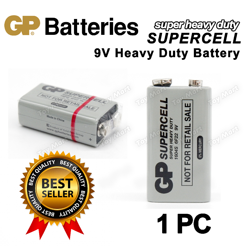 GP Supercell Super Volt 9V Long-lasting Battery Kit Onhand COD for 9 ...