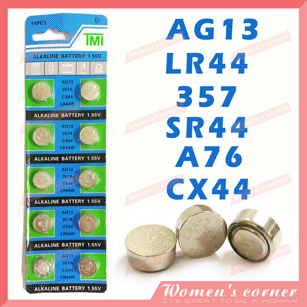 AG13 LR44 SR44 1.55V Alkaline Button Cell Battery For Calculator, Watch, and Toys Batteries etc ...