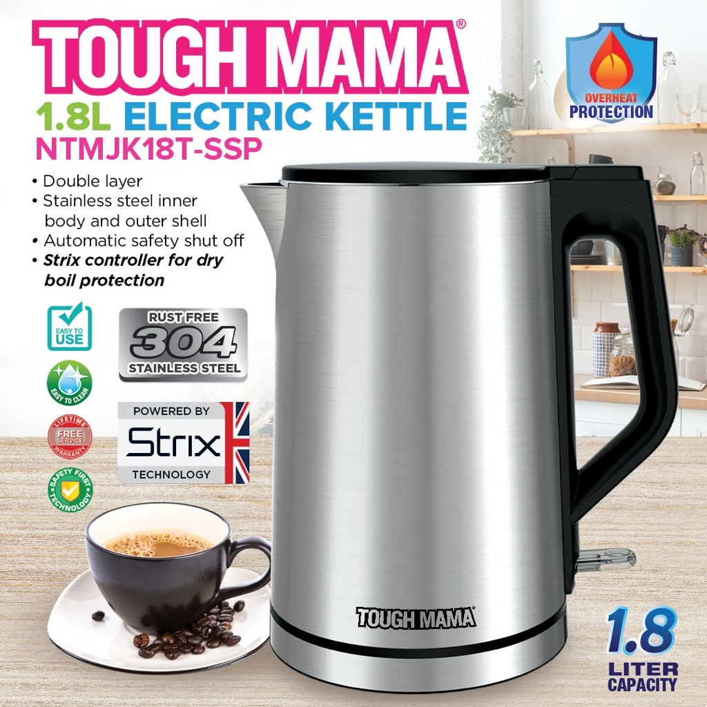 Tough Mama NTMJK18T-SSP Double Layer 304 Stainless Steel Electric ...