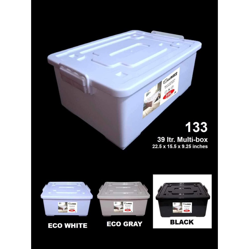 2 Pieces MULTIPURPOSE STORAGE BOX 39 liters (Ecoware) | Shopee Philippines