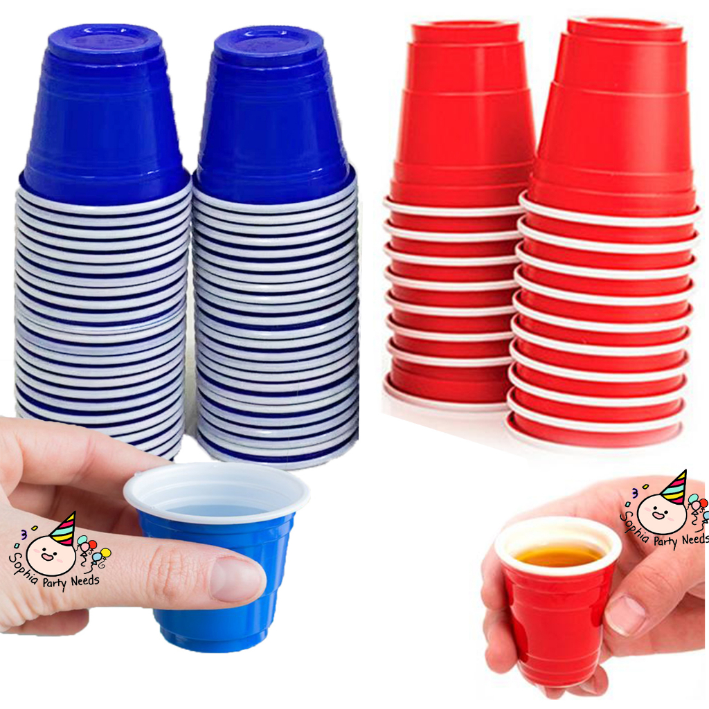 Mini Plastic cup 2 inches ( 5 cm wide ) 50 pcs per pack | Shopee ...