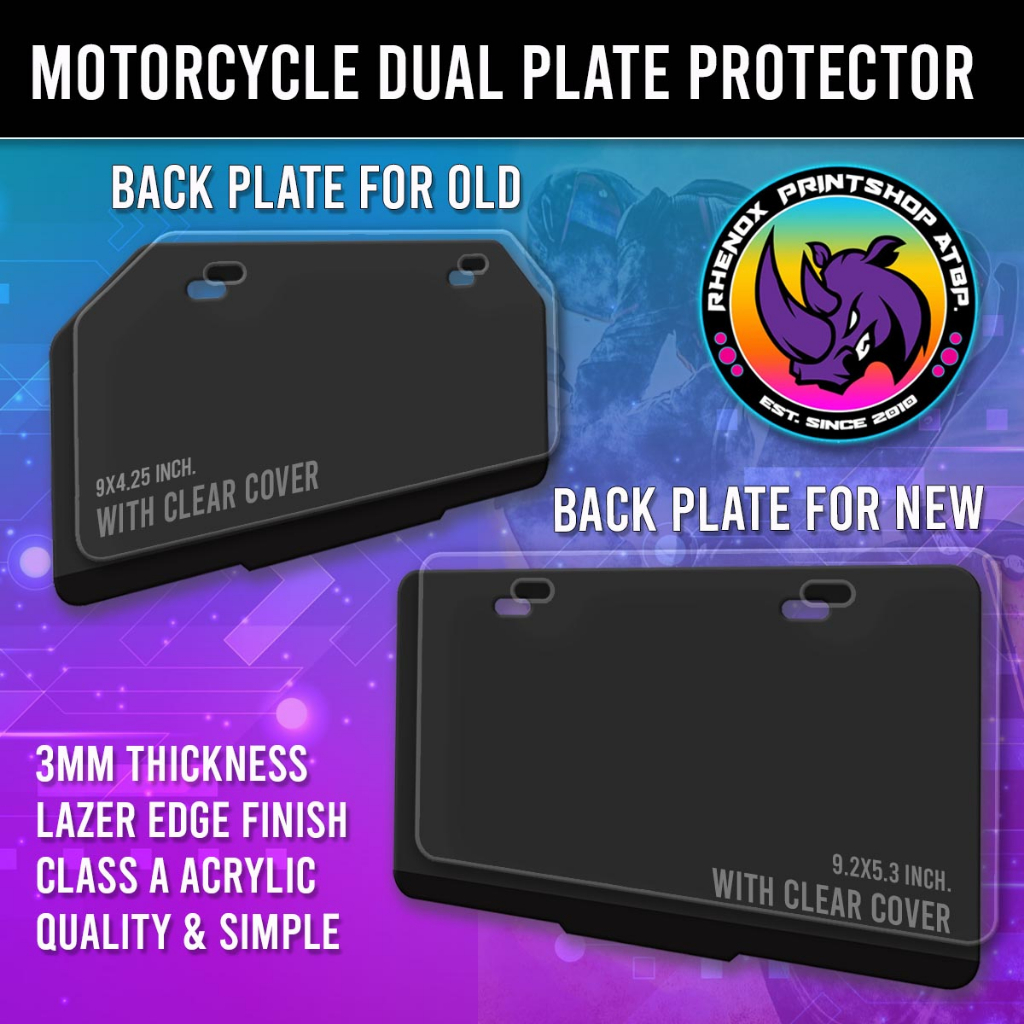 NEW / OLD MOTORCYCLE PLATE COVER + BACK PLATE PROTECTOR | Shopee ...