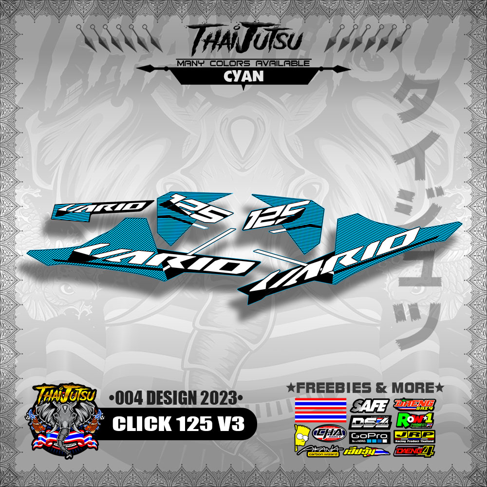 CLICK 125 V3 STOCK DECALS ( 004 DESIGN 2023 ) VARIO【ThaijutsuStickers ...