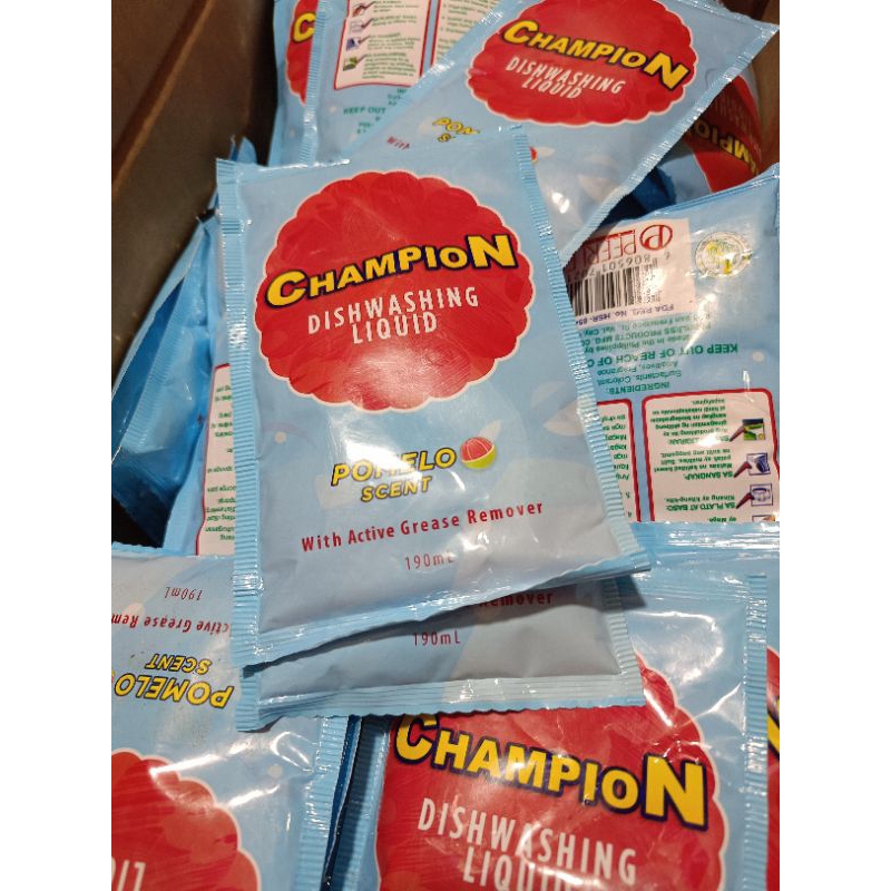 CHAMPION DISHWASHING LIQUID SACHET 190 ML | Shopee Philippines