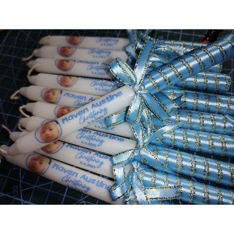 Customized Christening Candle per pack | Shopee Philippines