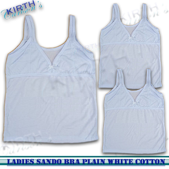 KTC 6 PIECES Lady Sando Bra Plain Camisole Plain White Cotton Girl ...