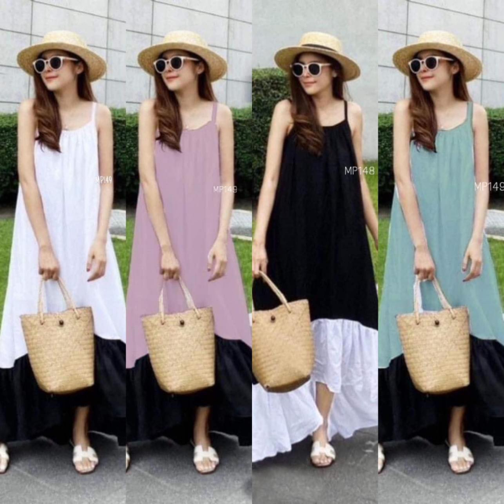 Combi Sabrina Maxi Dress in Plain Challis Fabric | Shopee Philippines