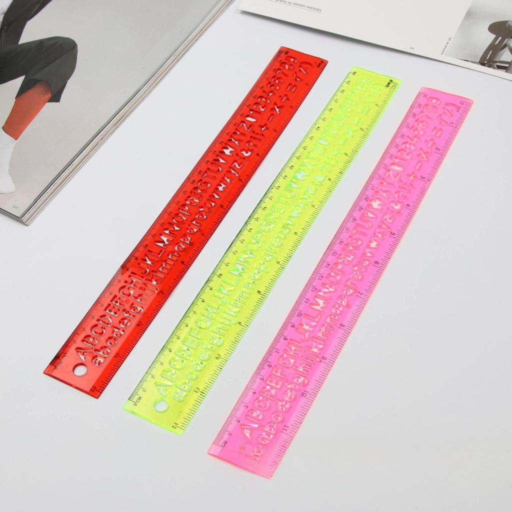 4PCS/Set 30cm Transparent Plastic Ruler Set Ruler Combo Math ...