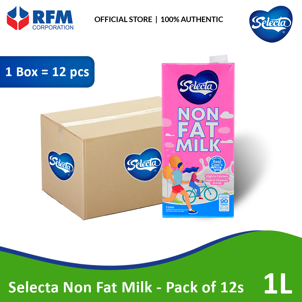 SELECTA Non-Fat Milk 1 Liter Set of 12s | Shopee Philippines