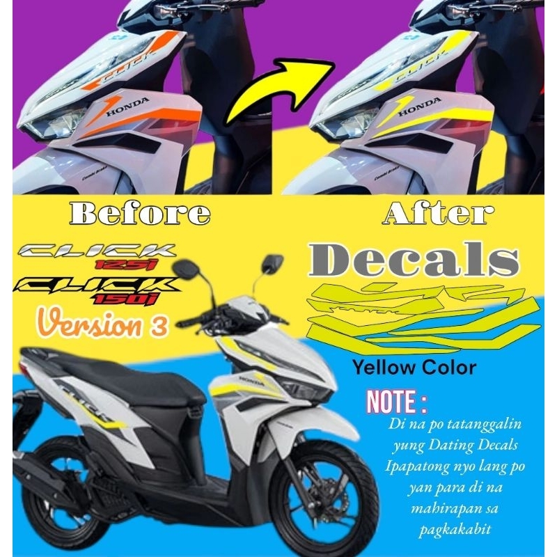 Honda Click Version 3 Decals / Click Decals Ipapatong na lang sa ...