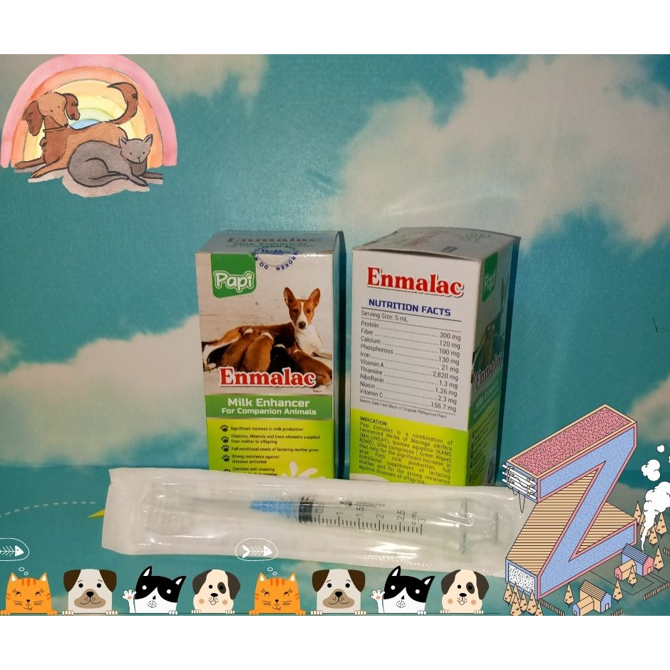 Enmalac Milk Enhancer for Pets 120ml with 1 FREE SYRINGE | Shopee ...