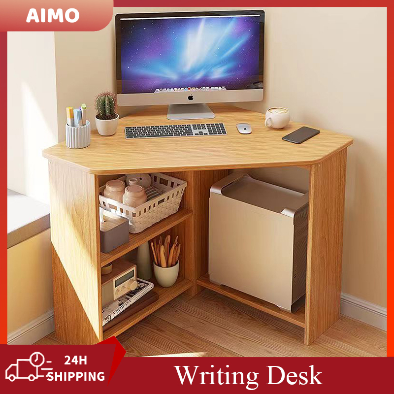 Furniture Bedroom Corner Table Wood Color Computer Table White Study ...