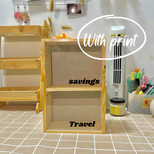 Reusable alkansya wood coin bank WITH PRINT | crafts and handmade ...