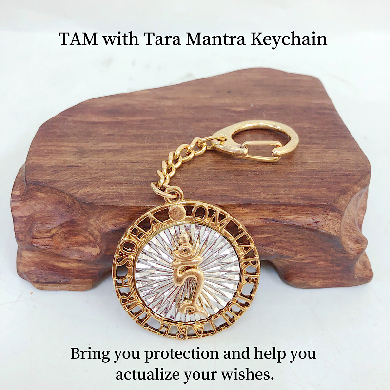 Fengshui TAM with Tara Mantra Keychain (Silver & Gold) | Shopee Philippines