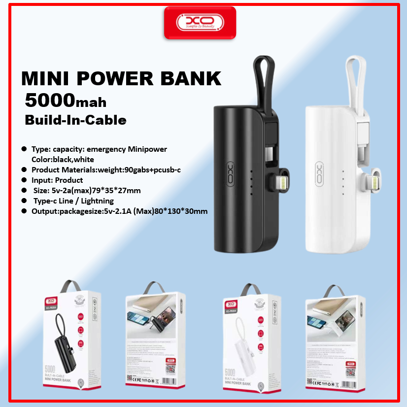 XO-PB304 2IN1 5000mah Mini Fast Charging Portable Powerbank W /Phone ...