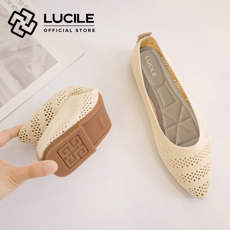 Lucile W12 Pointed Toe Mesh Ballet Flats Breathable Loafers Shoes For ...