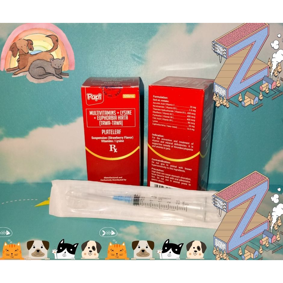 PAPI Plateleaf Multivitamins & Minerals Syrup for Dogs and Cats 120ml ...