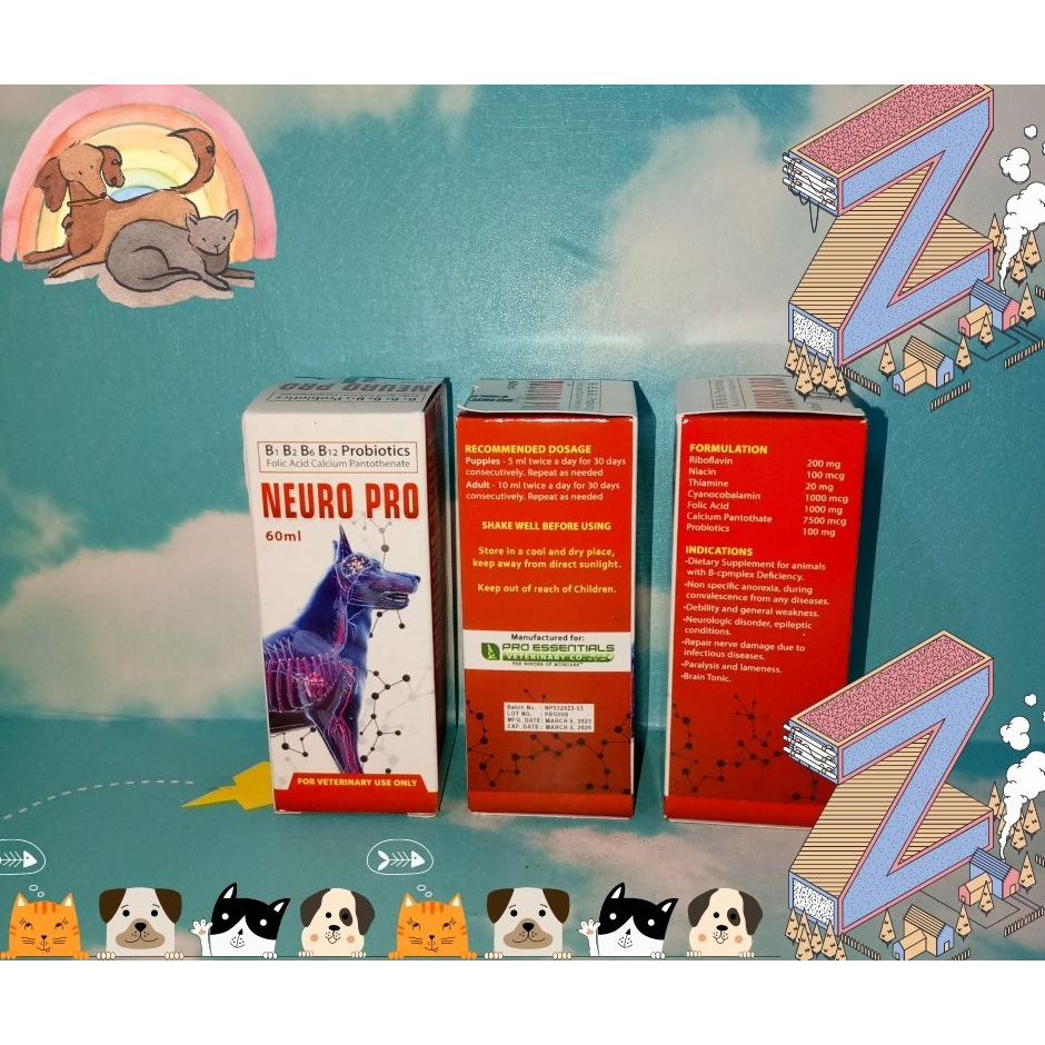 Neuro Pro 60ml Folic Acid Calcium Pantothenate for Dogs with Free ...