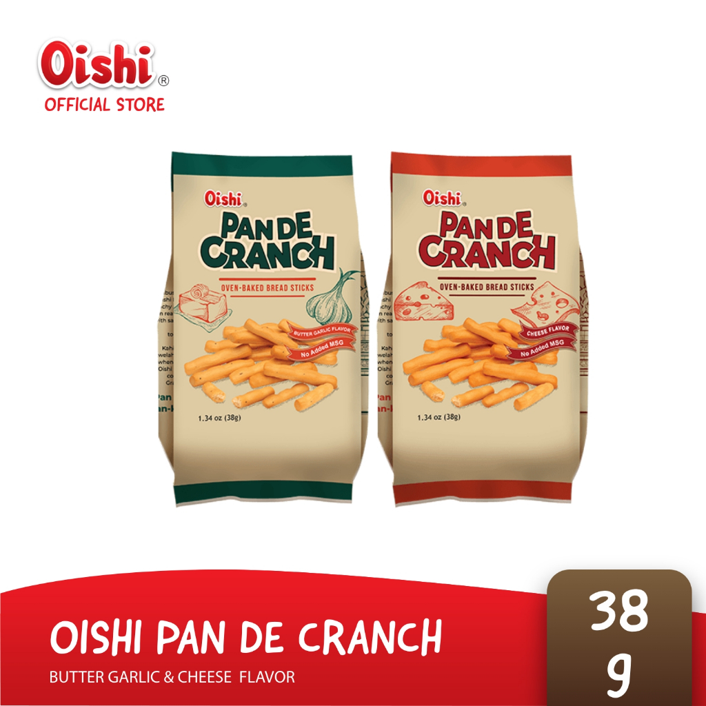 Oishi Pan de Cranch 38g Bundle: Butter Garlic and Cheese [Delicious Oven-Baked Bread Sticks ...
