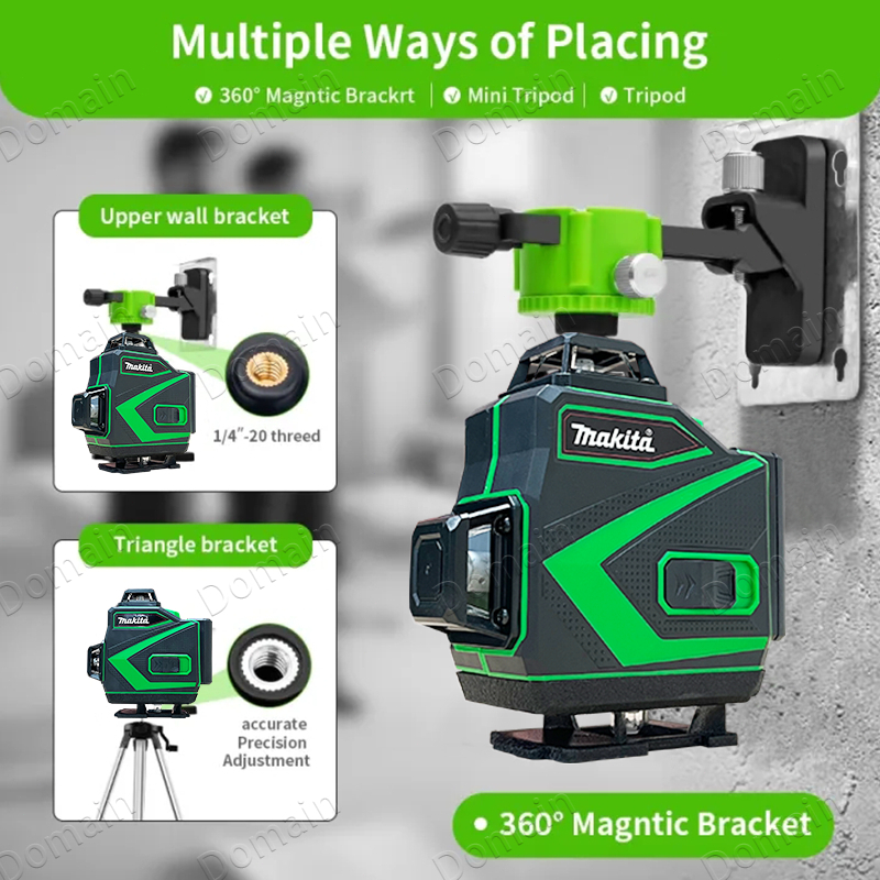 Makita 16Lines Adjustable Laser Level 360 Rotary Cross Auto Measuring ...