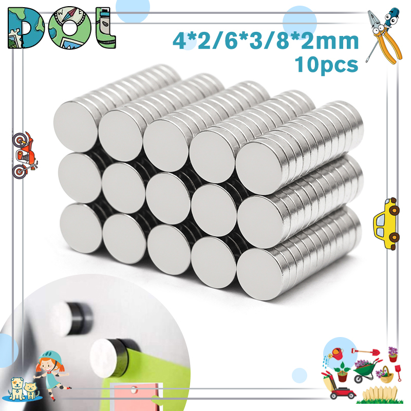10pcs/set 4*2mm/6*3mm/8*2mm Neodymium Super Rare Earths Magnets ...