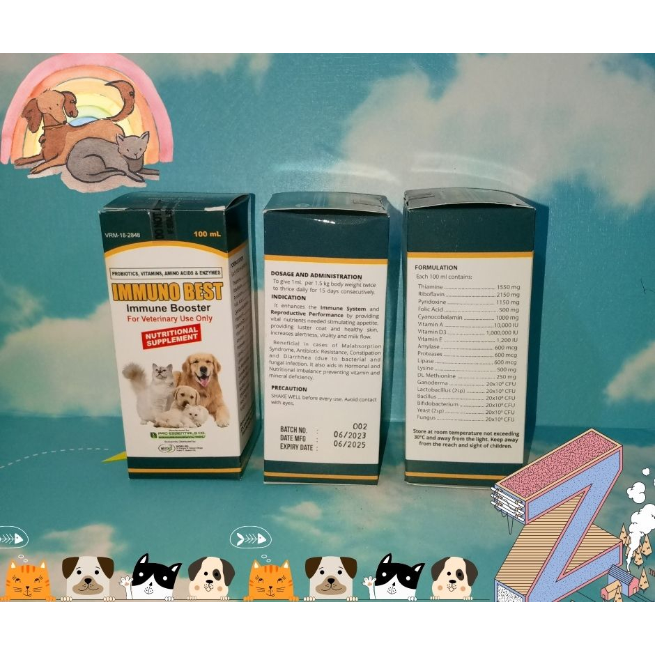 Immuno Best Probiotic and Multivitamins for Dogs and Cats (100ml ...