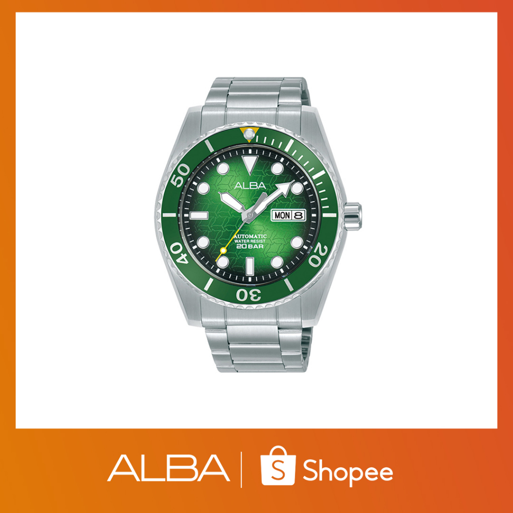 ALBA Philippines AL4437X1 Green Dial Stainless Steel Strap Men's ...