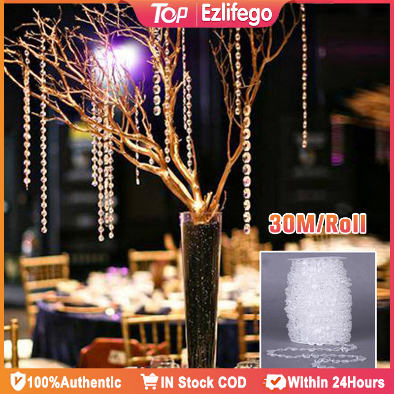 30M Crystal Curtain Acrylic Crystal Bead Curtain Crystal Garland ...