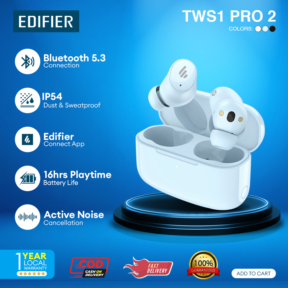 Edifier Tws1 Pro 2 Bluetooth V5.3 Connectivity/Noise Cancelling ...