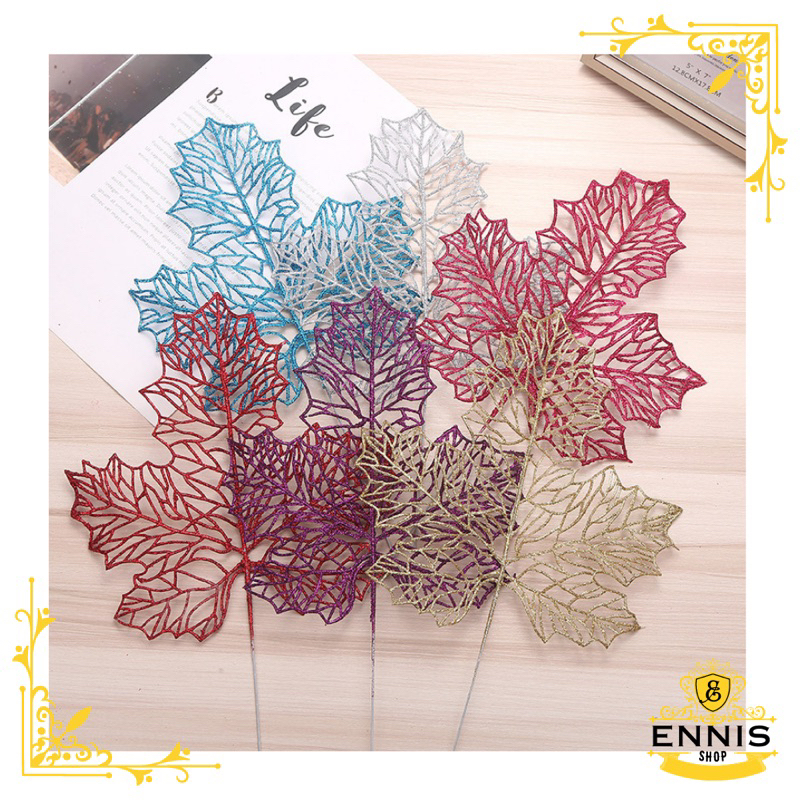 (12pcs) Christmas flower leaf Christmas tree decoration | Shopee ...