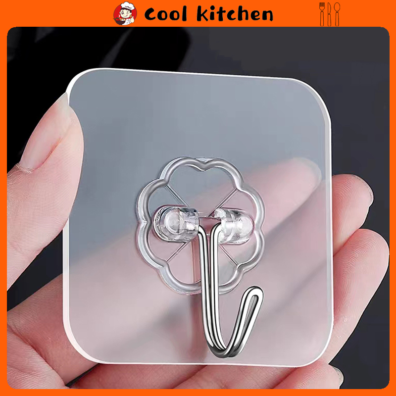 10PCS Transparent Adhesive Wall Hook Reusable Antiskid Traceless Heavy ...
