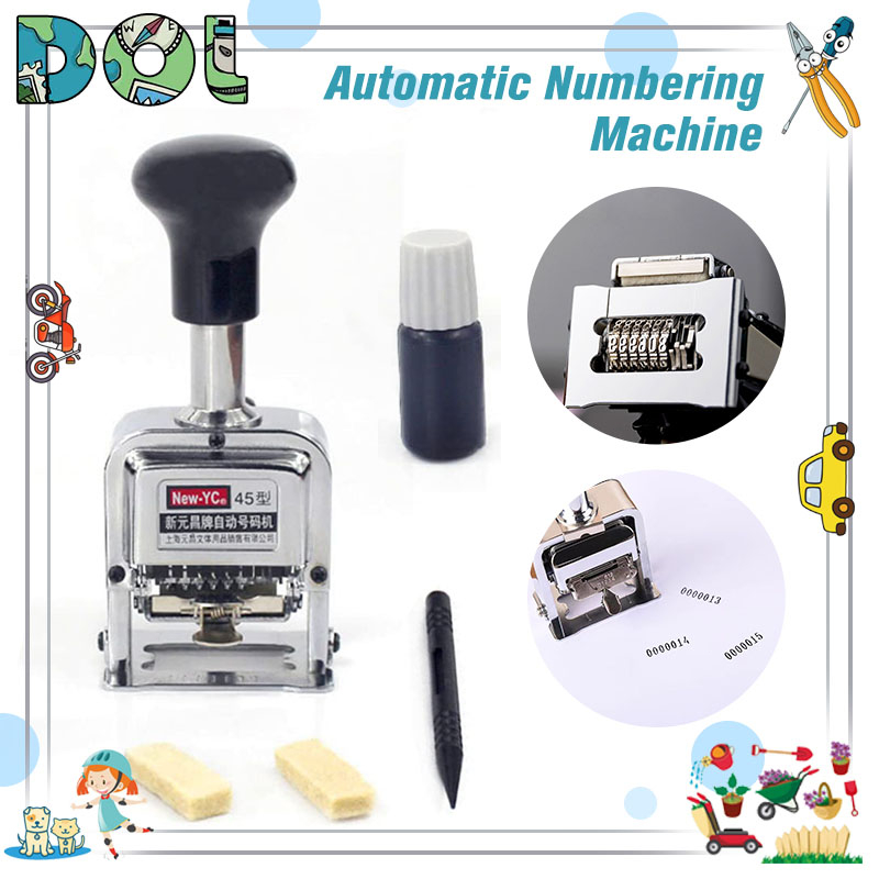 7-Position Automatic Numbering Machines Digital Stamps Roller Digital ...
