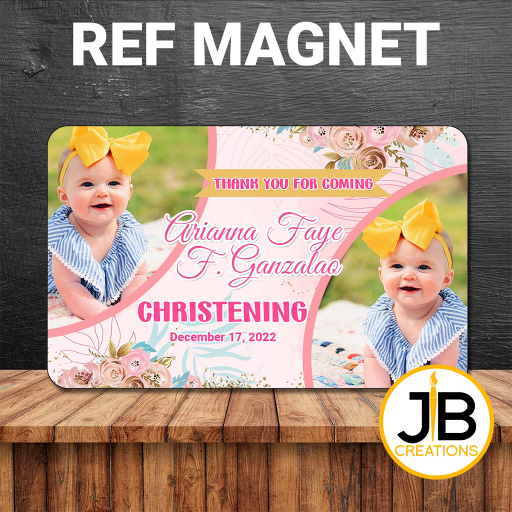BAPTISMAL CHRISTENING REF MAGNET SOUVENIR FOR CUSTOMIZED ATM SIZE ...