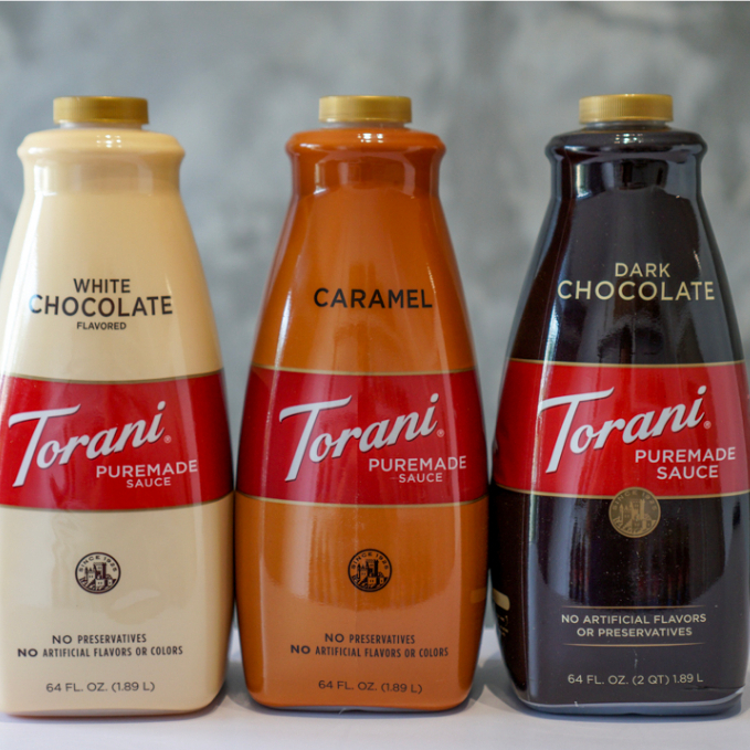Torani Sauce Caramel, Dark Chocolate, White Chocolate (1.89L) | Shopee ...