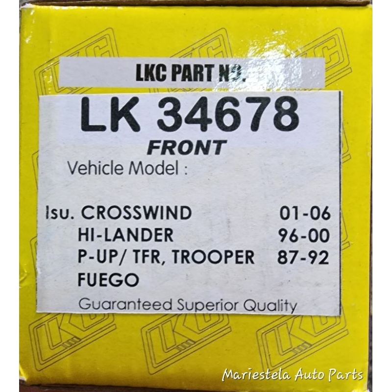 [ LK 34678 ] Brake Pad Front Isuzu Crosswind / Hi-lander / Trooper ...